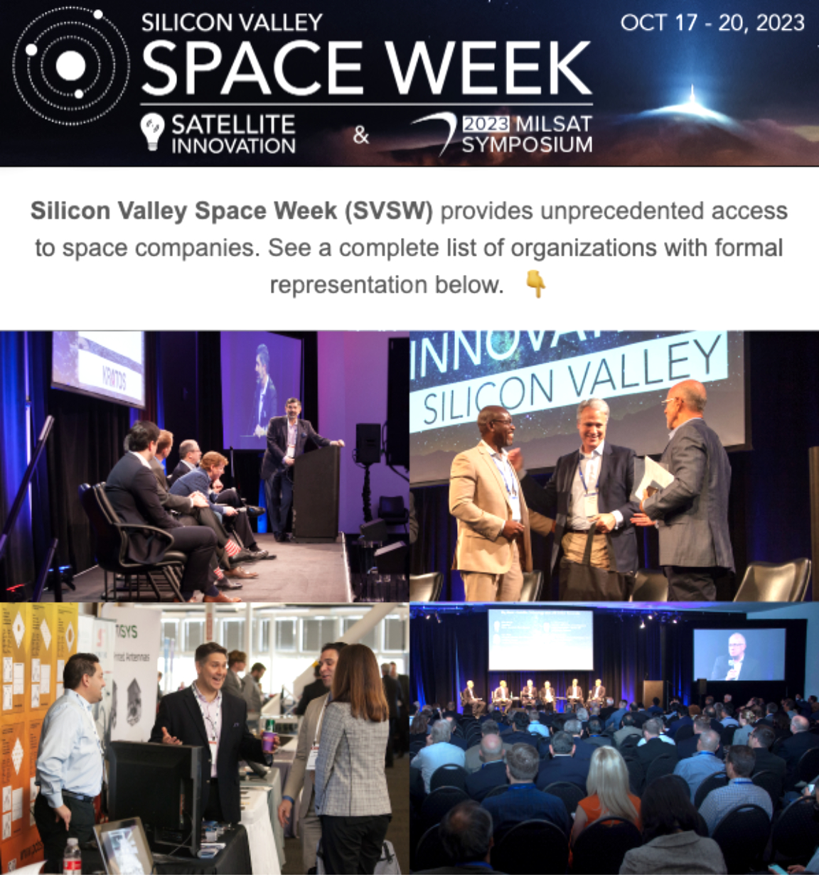 Key Industry Event: Silicon Valley Space Week Upcoming – SatNews